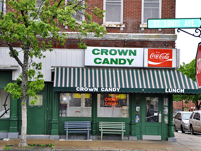 Crown Candy's vintage green awning has been sheltering sweet tooths and sandwich lovers for generations.