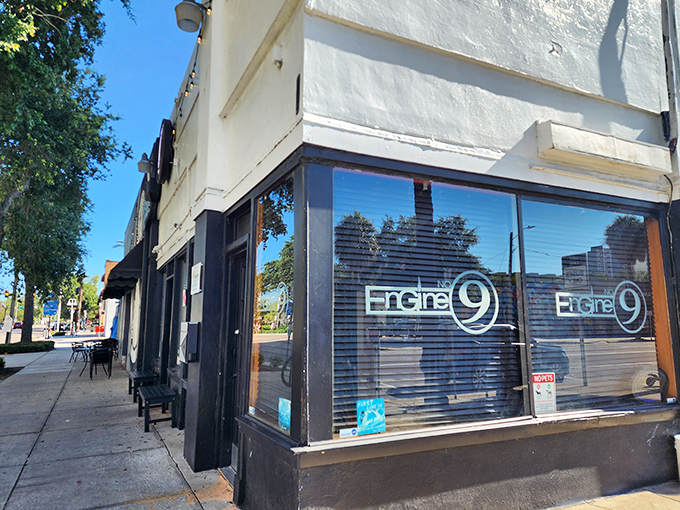 Engine No. 9's minimalist exterior is the burger equivalent of a poker face hiding a royal flush.