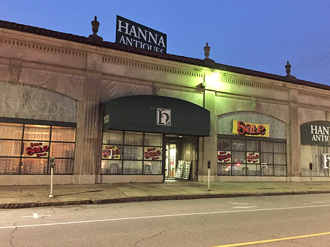 Hanna Antiques' elegant architecture suggests this isn't your average flea market. More "Antiques Roadshow," less garage sale.