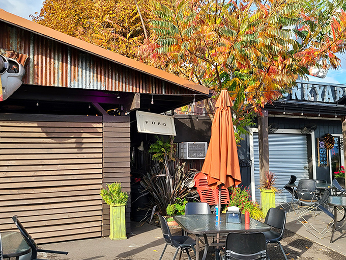 When your burger joint sports a giant metal fish on the roof, you know you've found the right kind of culinary madness.