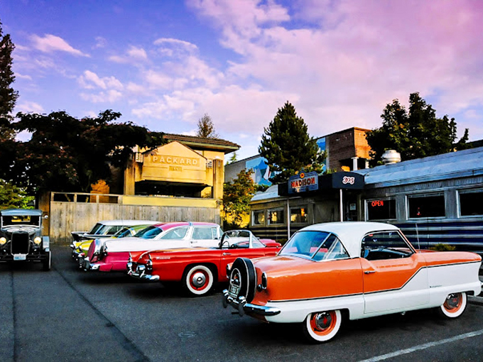 Classic cars deserve classic diners&mdash;Madison's gleaming silver exterior transports you to the golden age of breakfast.