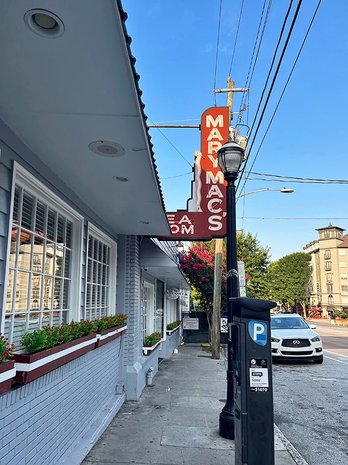 Mary Mac's iconic sign has been guiding hungry souls to comfort food heaven for generations. Like a lighthouse for gravy-seekers!