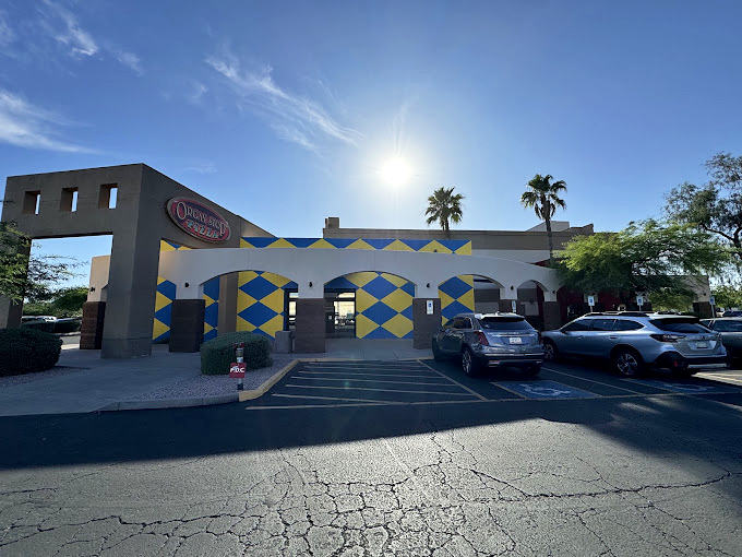 Organ Stop's playful blue and yellow exterior promises something different &ndash; because pizza with a Wurlitzer soundtrack is unforgettable.