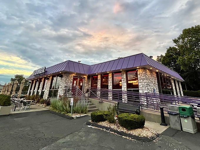 The Shoreline's stone facade and sleek design blend modern style with old-school breakfast philosophy &ndash; more is more.