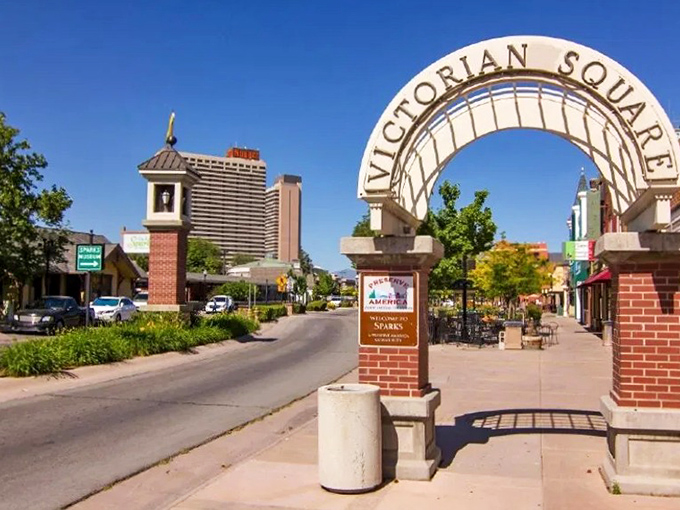 Sparks' Victorian Square arch welcomes visitors to a downtown that balances historic charm with modern convenience.