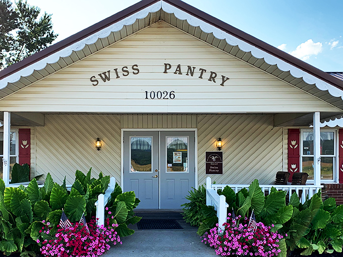 Swiss Pantry's cottage-like charm and flower-lined walkway are just appetizers for the main course of sandwich magnificence waiting inside.
