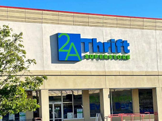 The bold blue "2A" sign promises a superstore experience without the superstore prices. Bargain bliss!