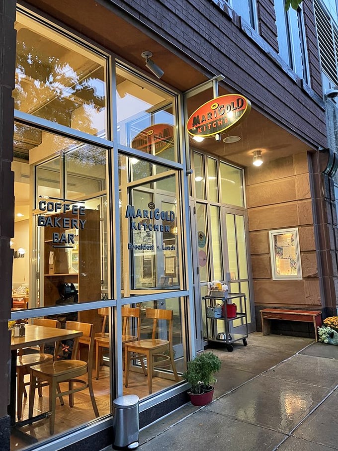 Sunrise at Marigold Kitchen &ndash; where Madison's early birds catch more than worms. They catch spectacular breakfast! 