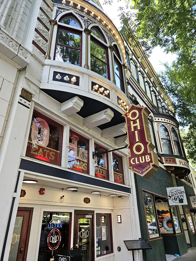 Architectural elegance meets culinary excellence. Those arched windows have witnessed a century of Hot Springs history &ndash; and countless burger epiphanies.
