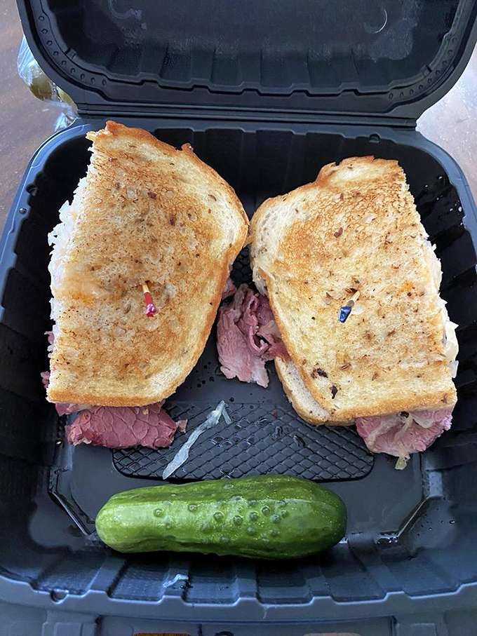 The sauerkraut and Russian dressing perform a perfect tango with the corned beef in this dance of deliciousness. 