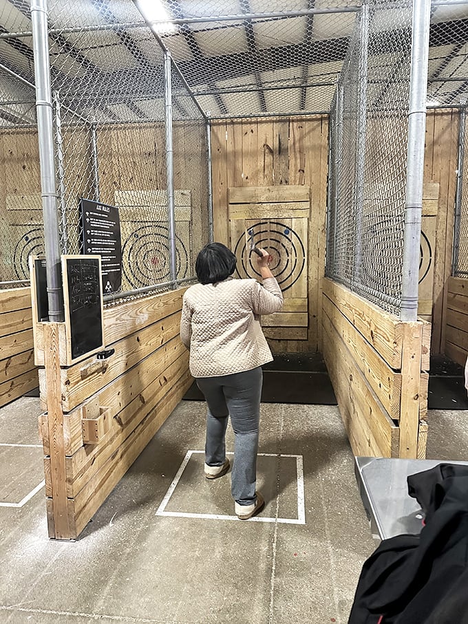 Axe throwing: where office frustrations meet medieval problem-solving in a surprisingly therapeutic wooden thunk of satisfaction.