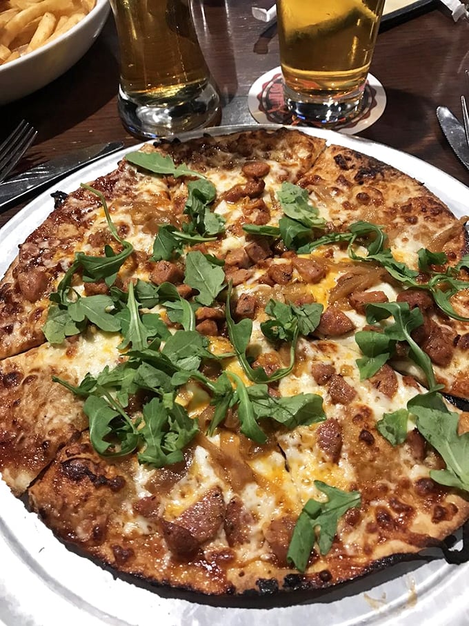 When pizza meets BBQ, magic happens on flatbread. Those peppery arugula leaves aren't just garnish&mdash;they're the perfect counterpoint to smoky-sweet satisfaction.