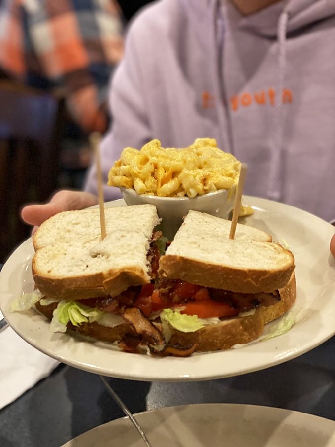 Not just any BLT&mdash;this is the Superman of sandwiches, with mac and cheese playing trusted sidekick. Comfort food squared.