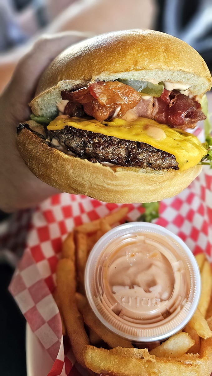 This bacon cheeseburger isn't just a meal&mdash;it's a monument to American ingenuity, with every component playing its part perfectly.