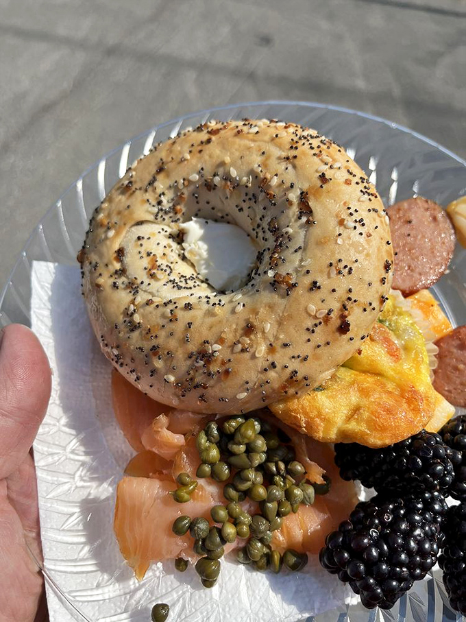 Everything bagel perfection&mdash;the circle of life adorned with salmon, capers, and enough flavor to make you forget you're 900 miles from Brooklyn.