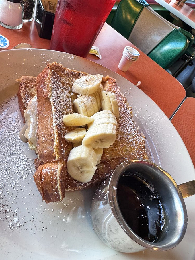 French toast that makes you question why you'd eat it any other way. Bananas and powdered sugar transform breakfast into dessert's sophisticated cousin.
