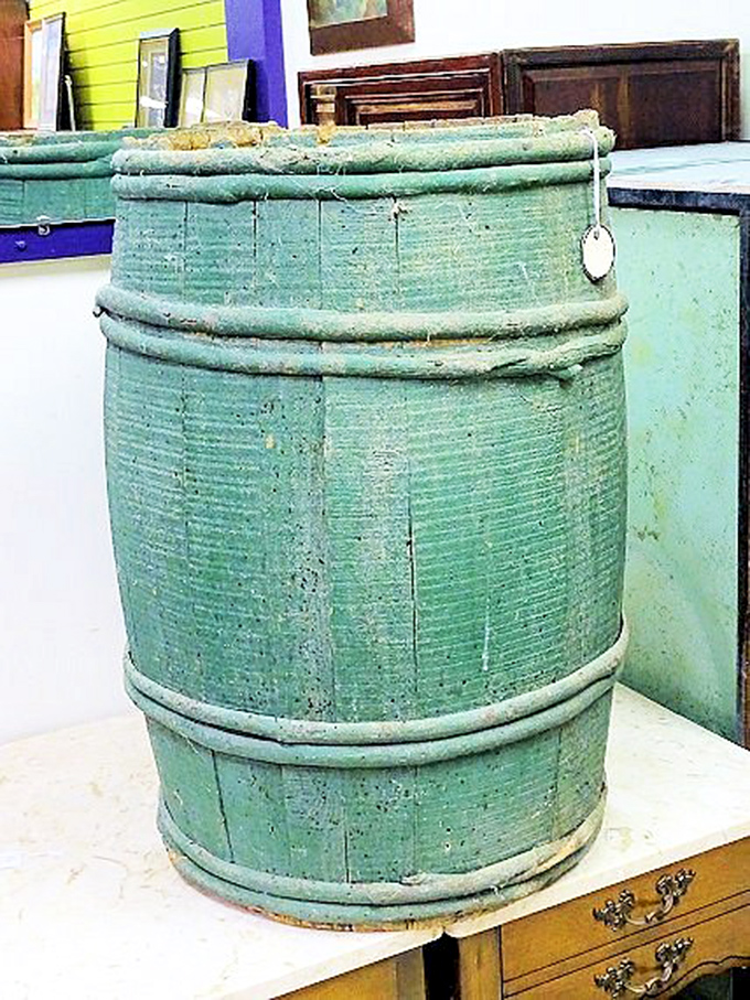 This weathered barrel has more character than most Hollywood scripts. Imagine the stories it could tell about the farmhouse it once called home.
