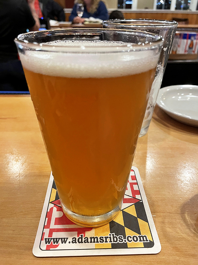 This isn't just beer&mdash;it's liquid amber happiness served on a Maryland-proud coaster, waiting to wash down whatever barbecue glory you've chosen.