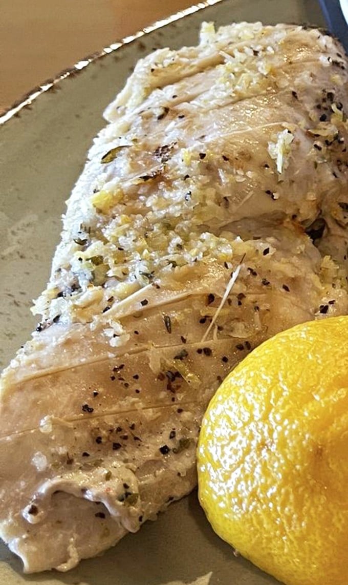 Lemon-thyme chicken that looks like it graduated from culinary school with honors. That citrus brightness could illuminate a dark room.