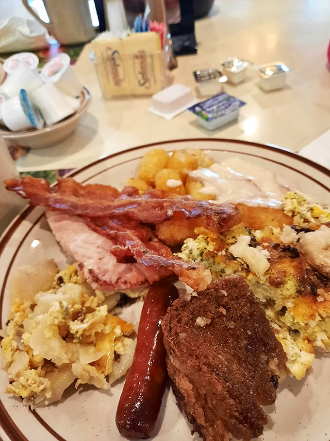 A hearty Pennsylvania Dutch breakfast that doesn't mess around. When bacon, eggs, and sausage join forces, magical things happen on your plate. 