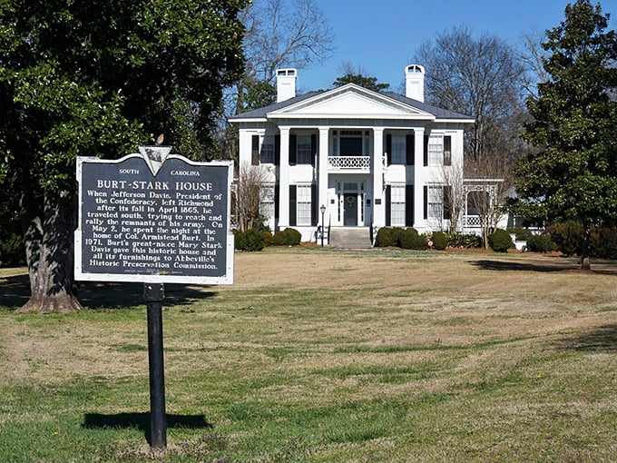 The Burt-Stark Mansion stands as a stately time capsule of Southern history, its columns as proud as the day they were raised.