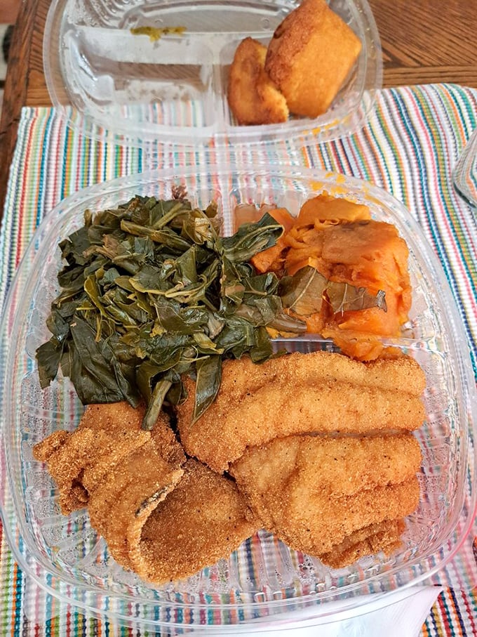 Catfish so perfectly cornmeal-crusted it makes you wonder if there's a breading artist hiding in the kitchen.