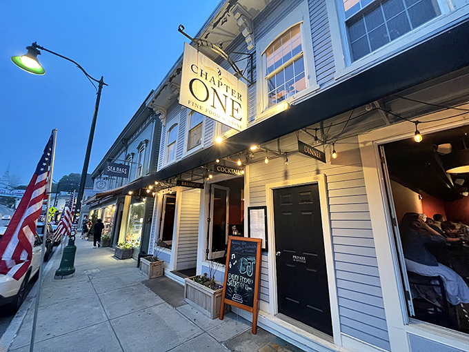 As twilight falls on Chapter One, the evening's story begins with craft cocktails and seafood that would make Hemingway put down his pen and pick up a fork.