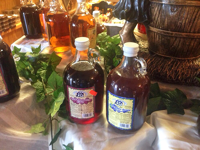 Mason jars of homemade ciders line the shelves like liquid jewels, each one capturing summer fruits in a sippable time capsule.
