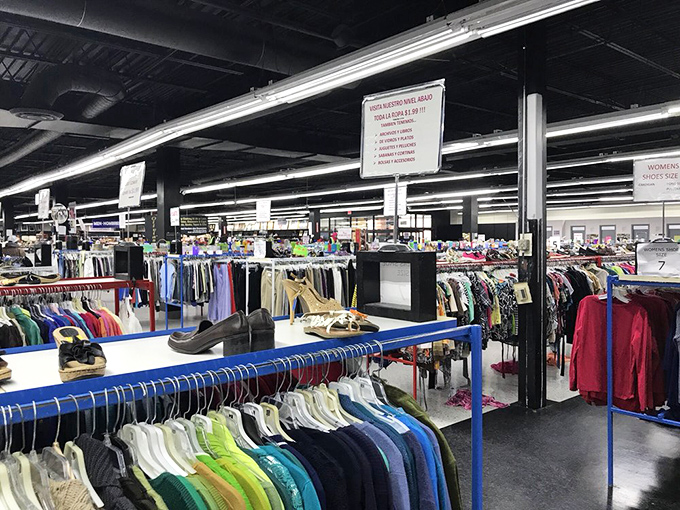 An endless sea of color-coded clothing stretches toward the horizon&mdash;the retail equivalent of "Where's Waldo?" for vintage fashion hunters.