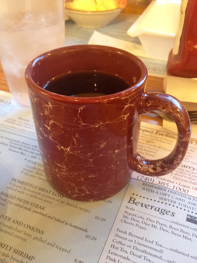 That classic marbled coffee mug&mdash;the universal signal that serious comfort food is about to arrive at your table.