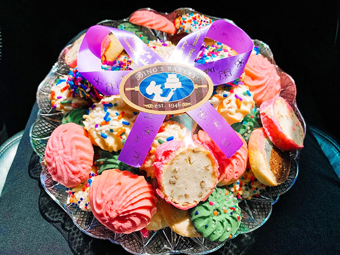 A cookie platter that could make even the Keebler elves jealous, featuring Bing's signature Italian cookies and colorful treats that span generations.
