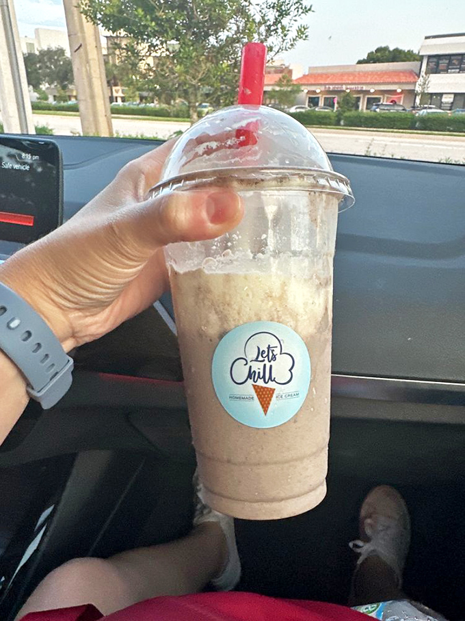 Car cup holders were invented for moments like this&mdash;a milkshake worthy of detours and "just one more sip" delays.