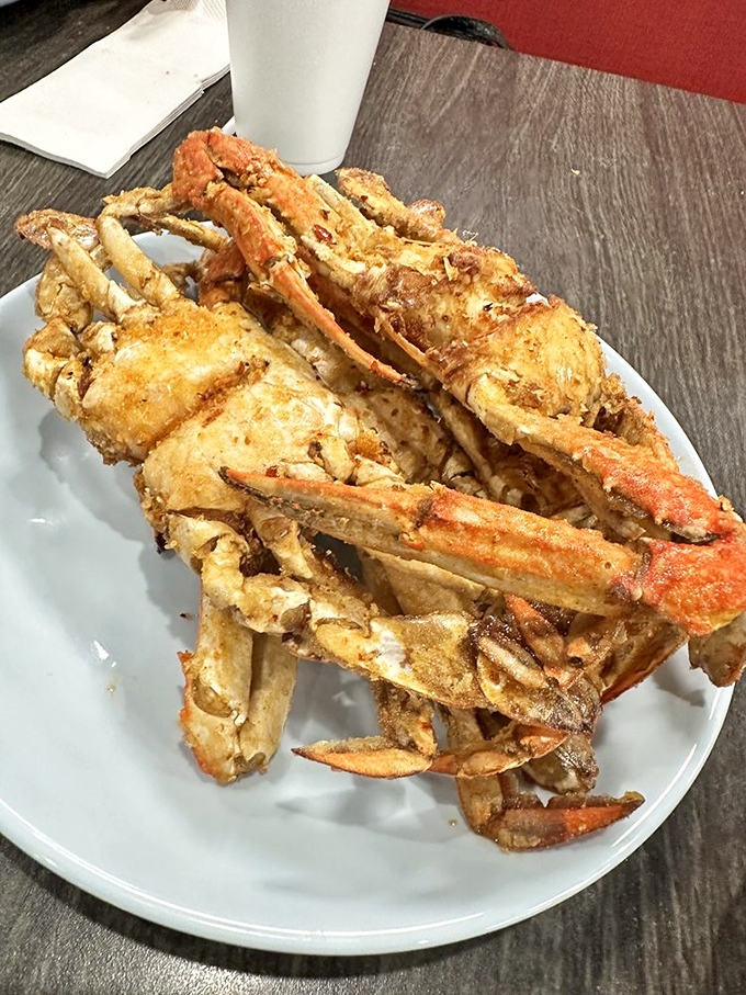 Crab legs: Nature's way of saying "I'm delicious, but you're going to have to work for it." The most satisfying form of food archaeology.