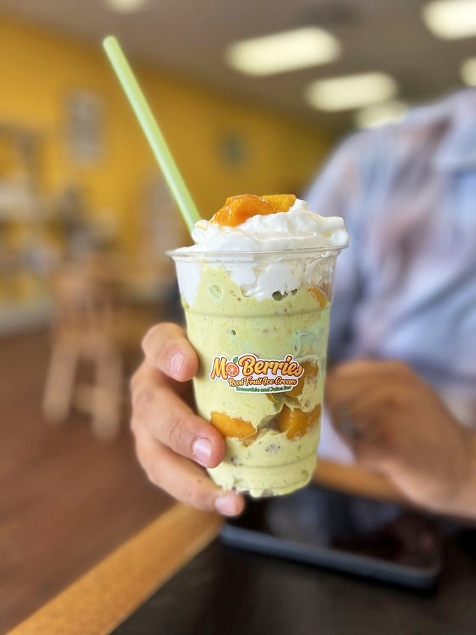 Layers of goodness with fruit and whipped cream – proof that the best architectural designs in Idaho aren't buildings, but parfaits.