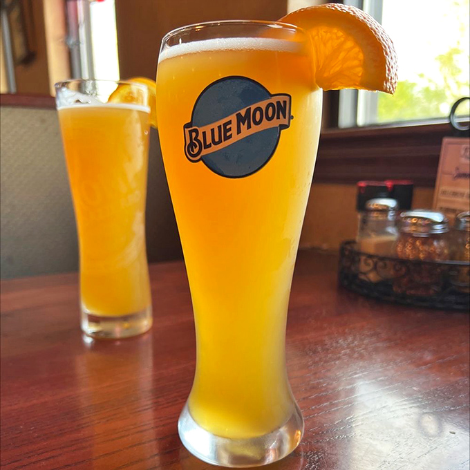 Blue Moon with an orange slice&mdash;the beer equivalent of putting on comfortable shoes after a long day. Simple pleasures done right.