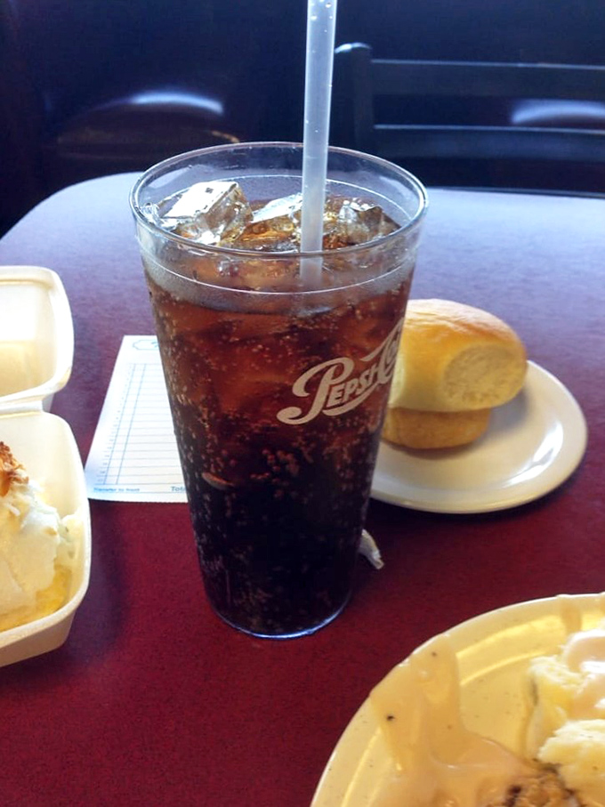 That Pepsi isn't just a drink&mdash;it's a palate cleanser between bites of Oklahoma comfort food. The ice-to-soda ratio? Perfection.
