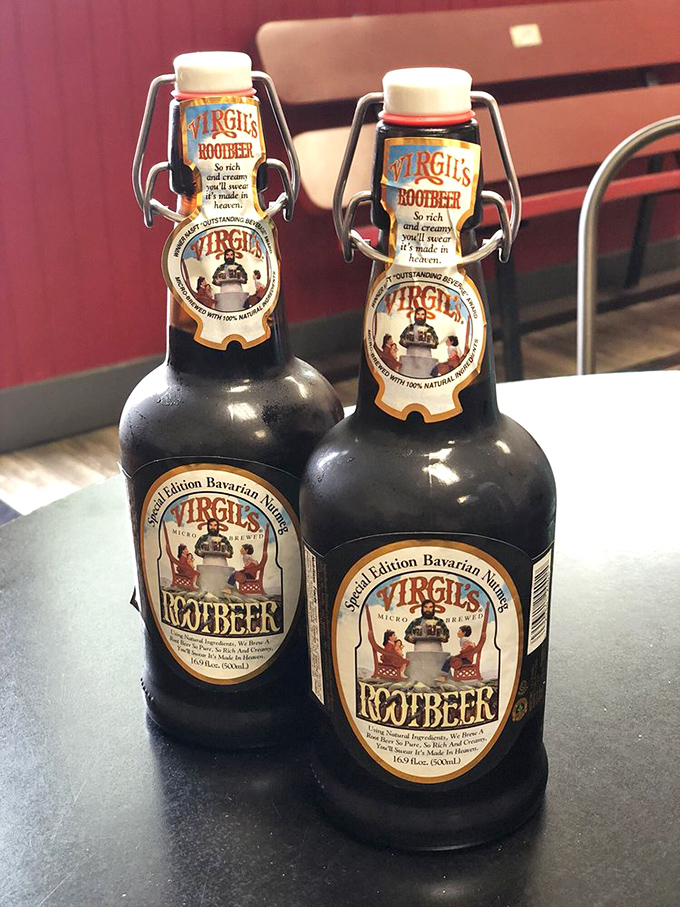 Virgil's Root Beer &ndash; the perfect companion for serious barbecue. These old-fashioned bottles promise a sweet, creamy counterpoint to all that savory smoke.