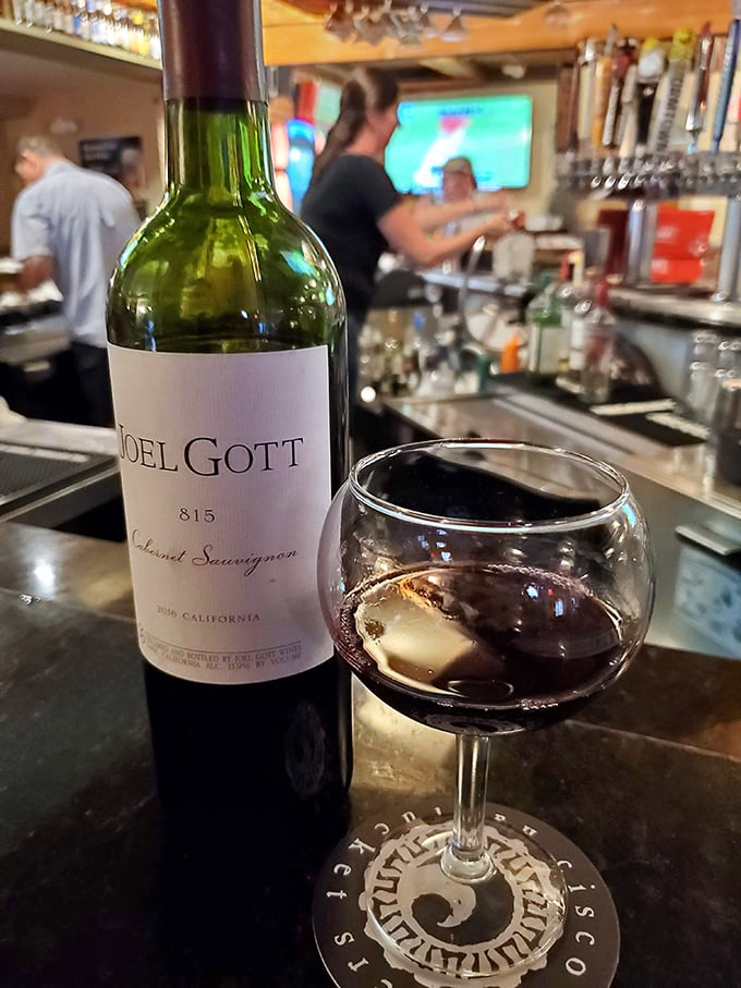 A glass of Joel Gott Cabernet &ndash; because pasta without wine is like Sinatra without a microphone. Some things just belong together.