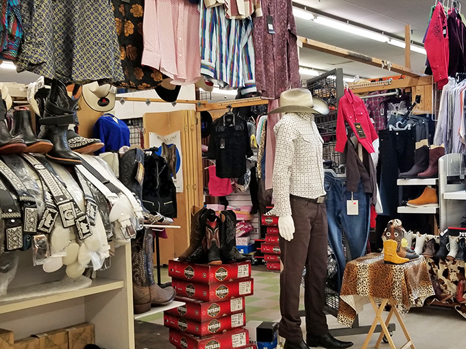 Western boots meet mannequins in a fashion frontier where cowboy chic mingles with contemporary styles, all at prices that won't spook your wallet.