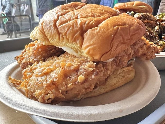 This fried chicken sandwich isn't just crispy&mdash;it's audibly crunchy, with a golden exterior that should be in the Texture Hall of Fame.