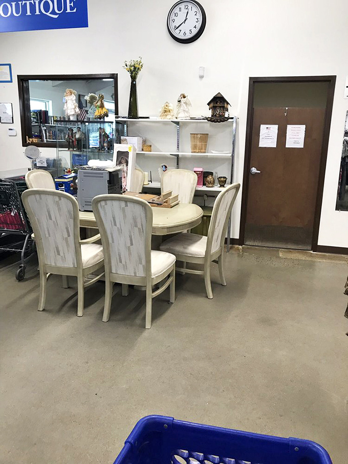 This elegant dining set waits patiently for its next family gathering, ready to support both Sunday dinners and heated Monopoly tournaments.