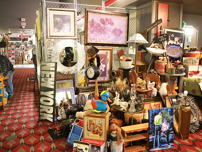 The "OPEN" sign barely contains the explosion of nostalgia surrounding it, with every inch of space maximized for maximum treasure hunting.