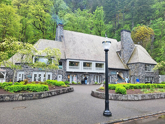 The upper falls viewed from a distance &ndash; where you realize this isn't just a waterfall, it's a statement piece in Earth's living room. 