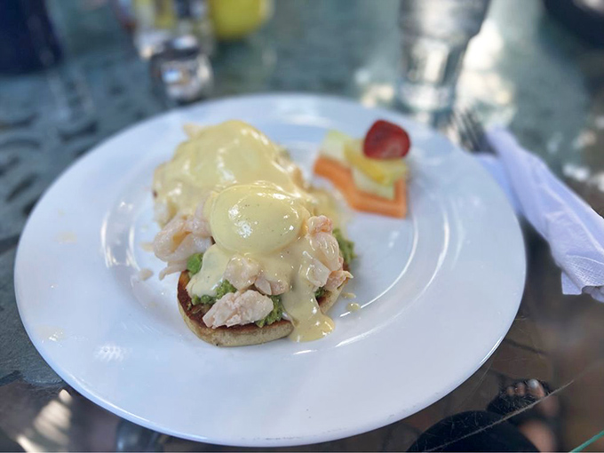 Lobster Benedict that would make Neptune himself swim ashore. Those chunks of Florida lobster aren't just breakfast&mdash;they're a religious experience.