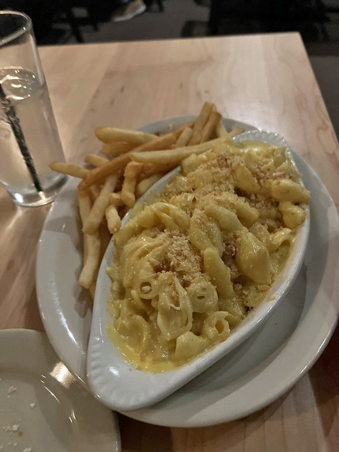 Mac and cheese that's achieved the perfect golden crust-to-creamy interior ratio&mdash;the kind that ruins boxed versions forever.