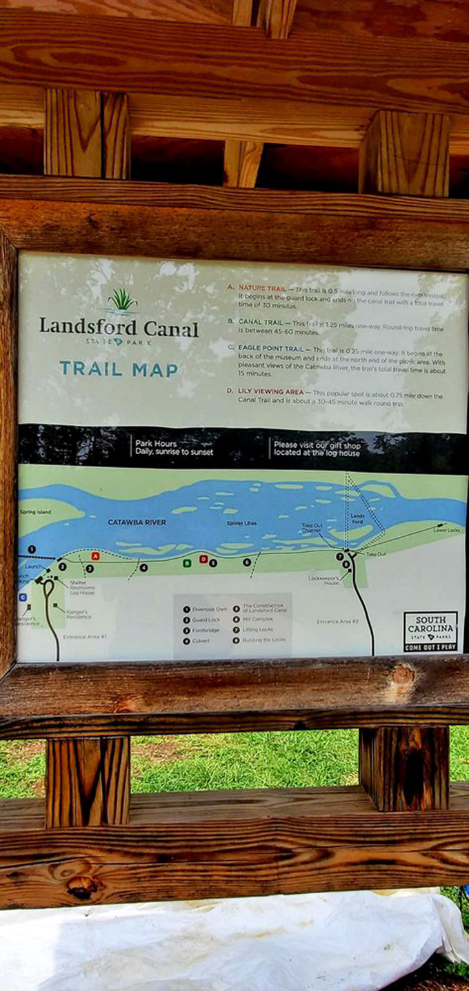 The trail map: your treasure guide to historic locks, scenic overlooks, and spots where you can pretend you're an 1800s canal operator.