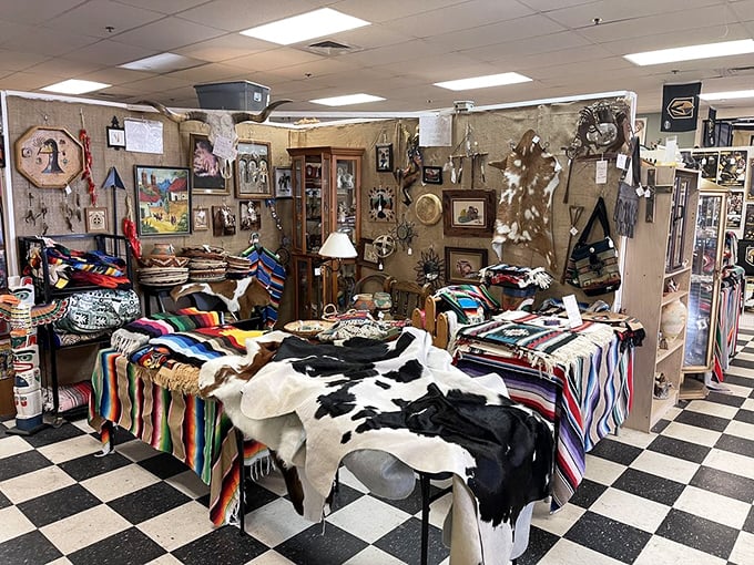 Walking down these aisles feels like traveling through time, with each booth offering a portal to a different decade. 