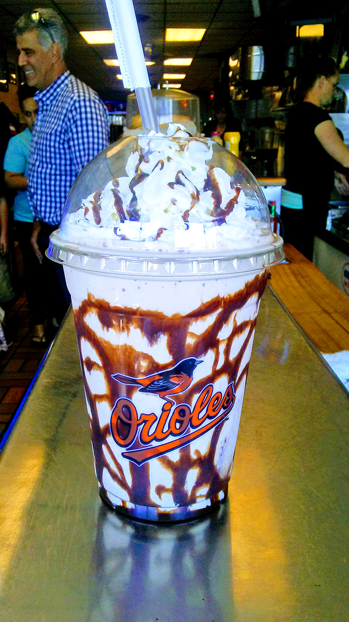 An Orioles-themed milkshake that's both team spirit and dessert? The Baltimore gods have smiled upon us mere mortals.
