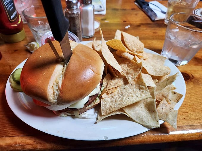 Black beans and yellow rice provide the perfect backdrop for these tamales – proof that Crescent Moon's creativity extends beyond sandwiches.