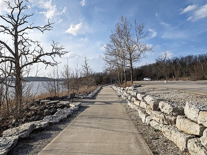 Winter reveals a different kind of beauty along the trail. With leaves gone, the expansive lake views take center stage, proving every season has its own charm.